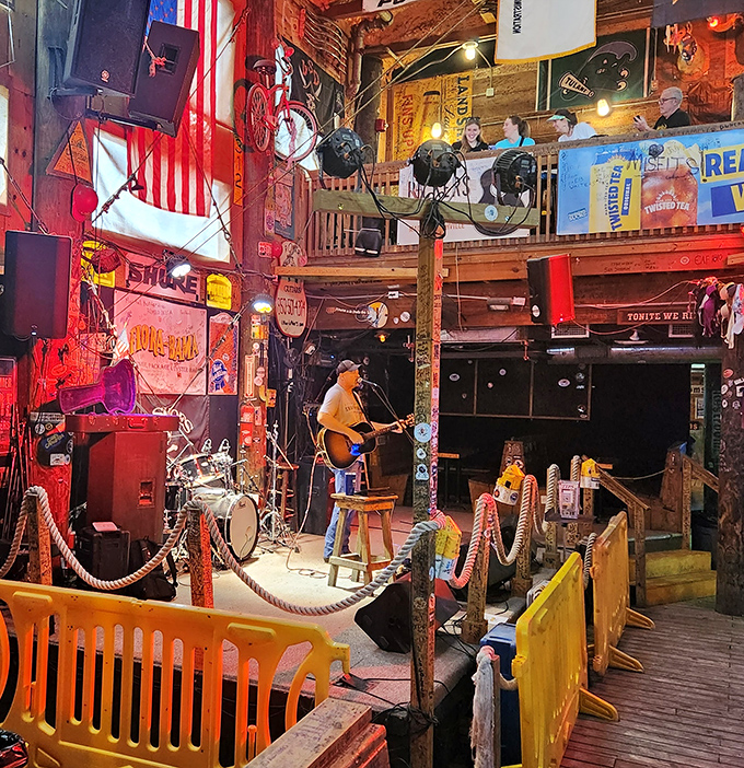 Live music fills the air nightly, with performers ranging from local talents to established artists who return for the unique atmosphere.