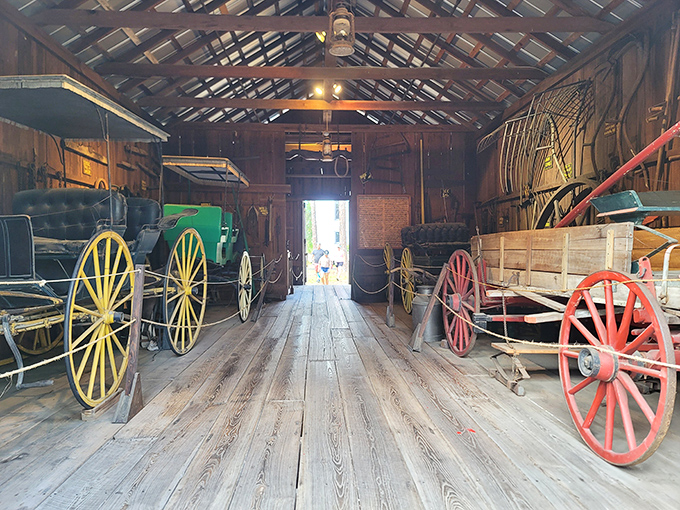 Antique wagons and farm implements tell tales of agricultural ingenuity, when horsepower actually involved real horses.
