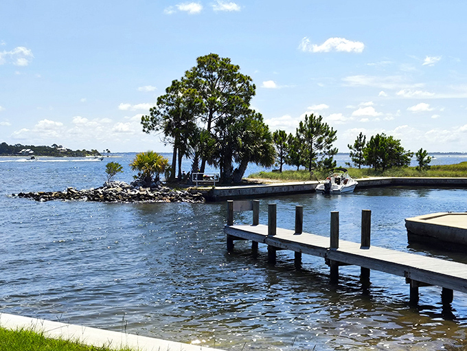 Where boats rest between adventures &ndash; the marina serves as gateway to Shell Island's unspoiled shores, promising new discoveries with each departure.