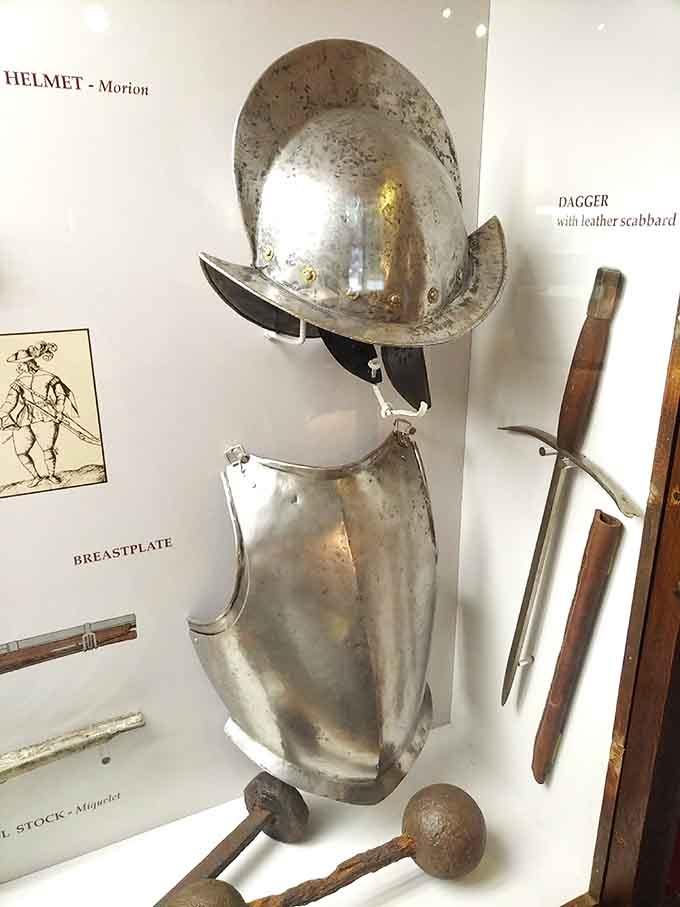 Spanish armor that crossed an ocean only to sink beneath the waves, its wearer's fate lost to history's depths.