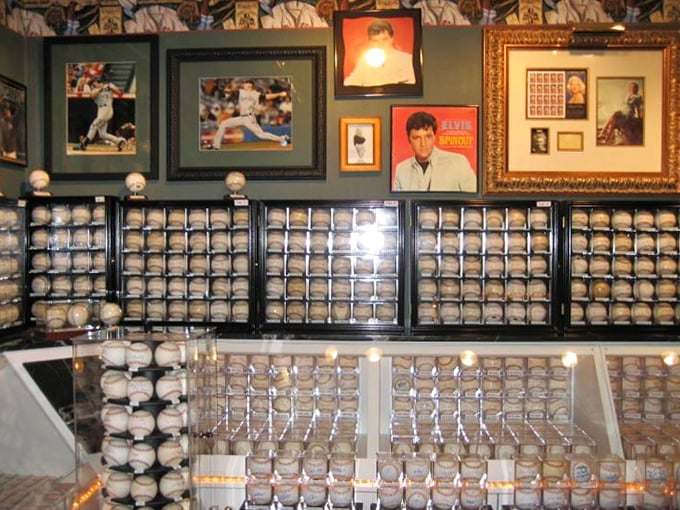 Vintage photographs and signed balls combine to create a visual feast that makes sports fans weak in the knees.