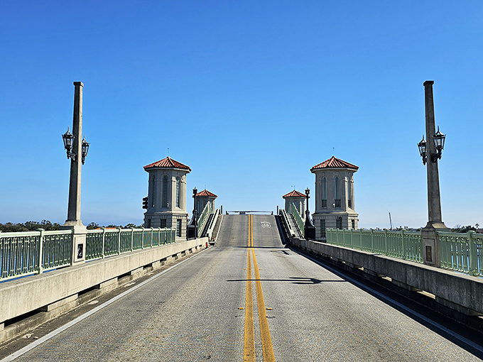 The distinctive towers and arches create St. Augustine's most recognizable landmark – like the Golden Gate's more historically inclined cousin.