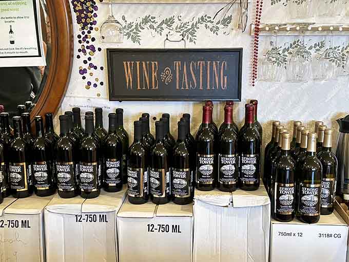 Rows of bottles stand ready to share their stories, each one representing Florida's growing wine excellence.