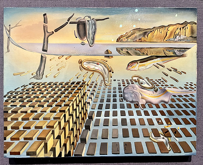 "The Disintegration of the Persistence of Memory" takes Dal&iacute;'s famous melting clocks and shatters them into pixel-like fragments.