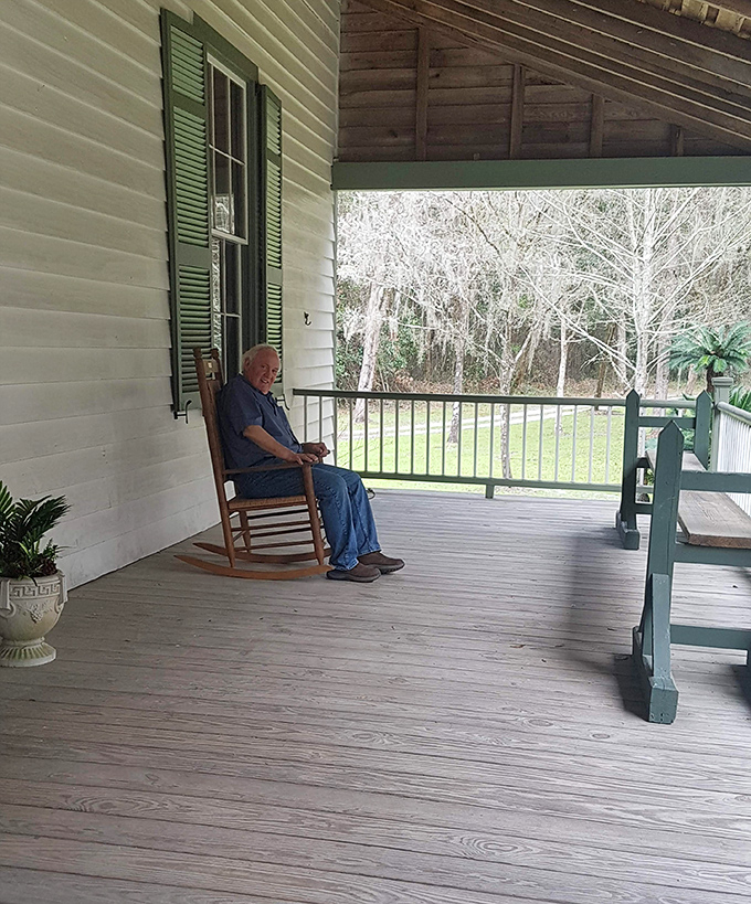 The modern meets the historical as today's visitors enjoy the same porch where the Haile family once watched sunsets.