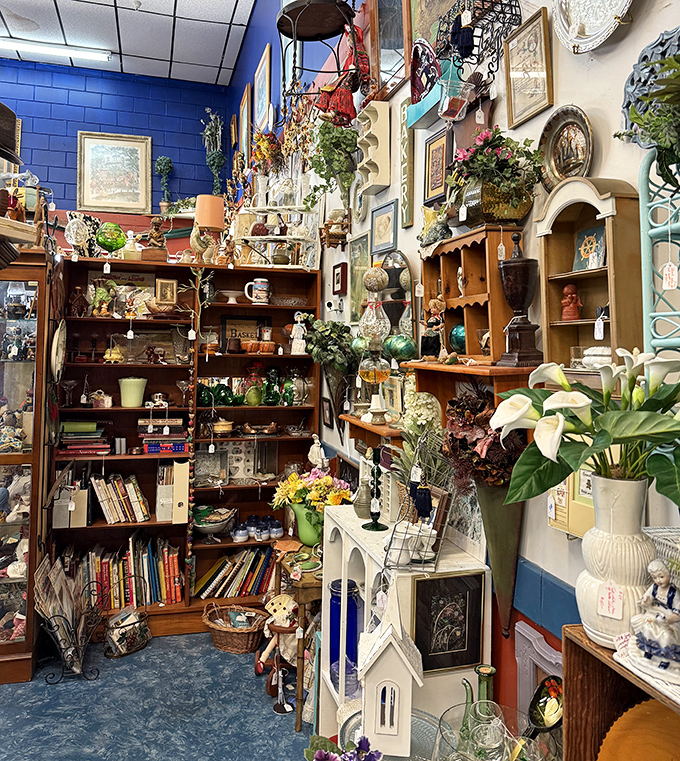 The organized chaos of collecting – where every item has been carefully placed to create pathways through decades of American design.