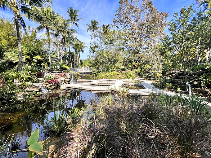 Transparent walkways create the illusion of walking on water in the Windows on the Floating World exhibit &ndash; botanical sorcery at its finest.