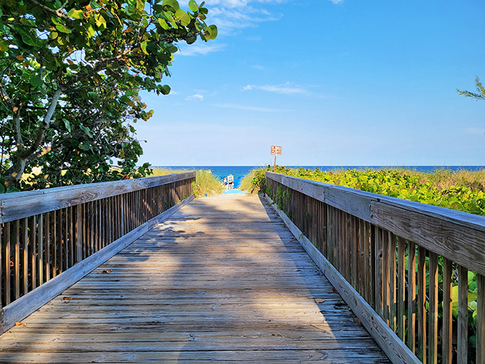 This wooden boardwalk doesn't just lead to the beach&mdash;it's a threshold between everyday life and the timeless rhythm of waves.
