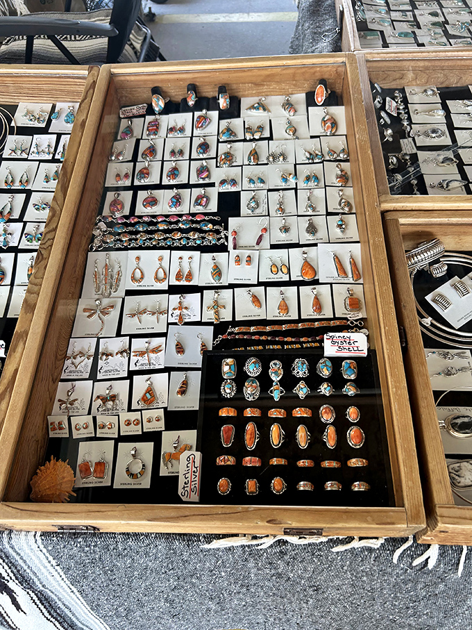 Jewelry displays that sparkle with possibility &ndash; each tiny compartment holds someone's future favorite accessory just waiting to be discovered.