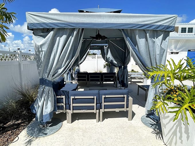 A private cabana where "do not disturb" meets "yes, I am pretending to be a billionaire today."