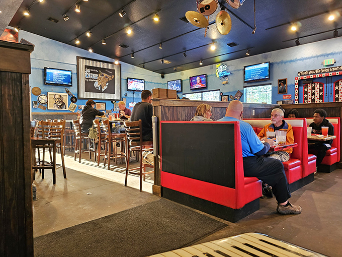 Locals and visitors alike find their groove in this welcoming space where conversations flow as easily as the sweet tea.