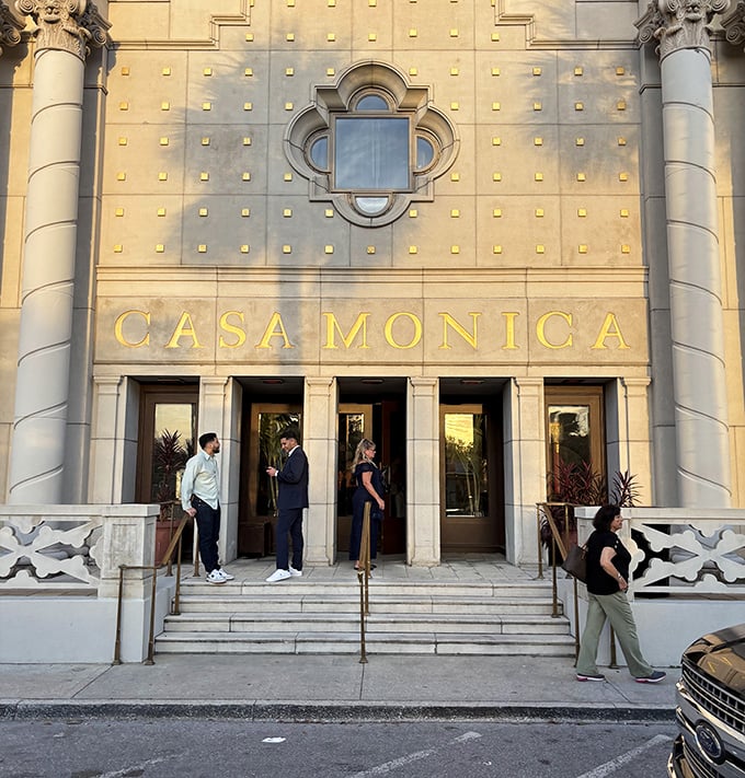 Casa Monica's entrance doesn't just say "welcome" &ndash; it announces "prepare to be transported" with architectural details that demand attention.