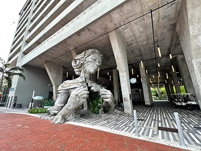 The female figure seems caught in a moment of emergence, as if the stone itself is giving birth to a new form of consciousness.