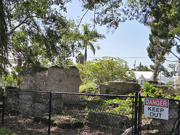 "Danger: Keep Out" signs protect both visitors and history itself, a necessary reminder that preservation sometimes requires maintaining distance.