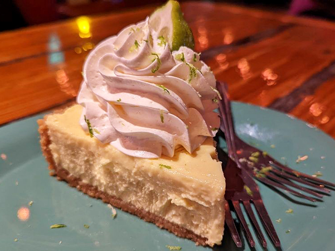 The authentic Florida finale &ndash; pale yellow filling (never green!) topped with a cloud of whipped cream that melts into citrusy perfection.