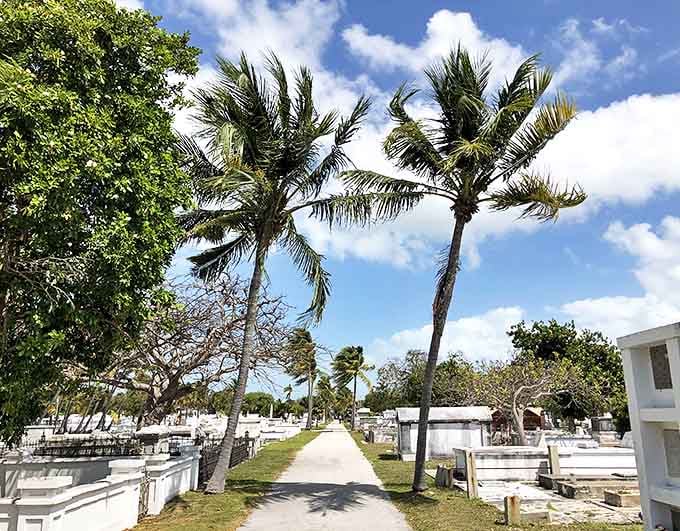 Pathways wind through the 19-acre cemetery, inviting exploration of this sprawling outdoor museum of island history and culture.