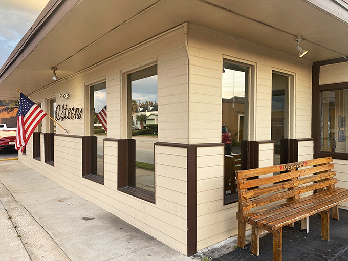 O'Steen's unassuming cream-colored exterior with a simple wooden bench gives no hint of the seafood magic happening inside this St. Augustine favorite.
