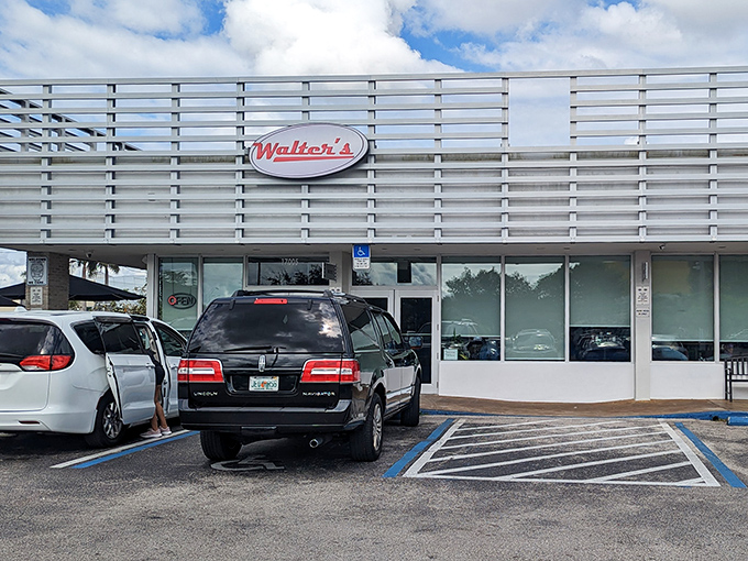 The simple white facade of Walter's Coffee Shop lets the food inside take center stage at this beloved local institution.