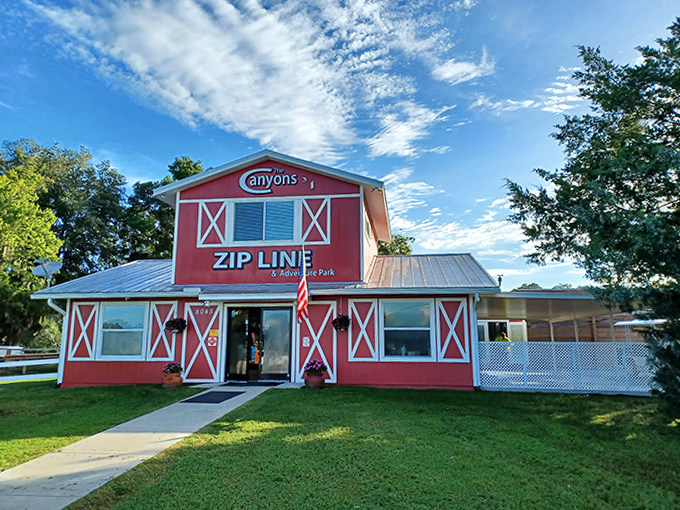 The charming barn-red headquarters stands ready to launch visitors into adventures that defy Florida stereotypes.