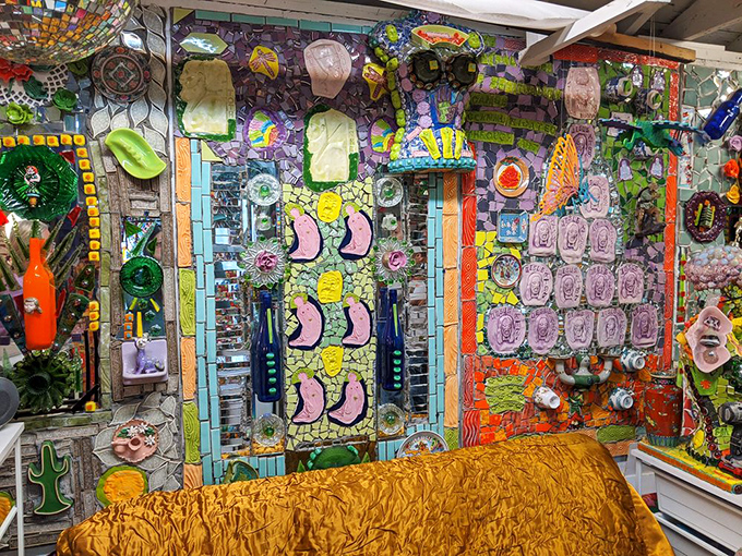 The studio where magic happens &ndash; walls adorned with a lifetime of creativity that would make even the most serious artist smile.