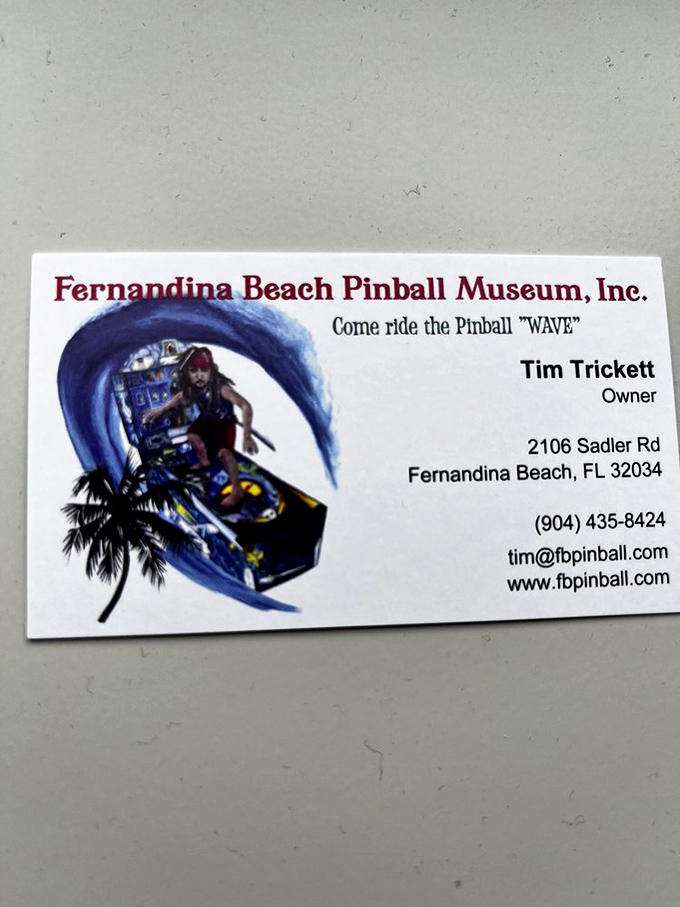 This business card might be small, but it's your ticket to enormous fun at Fernandina Beach's most electrifying attraction.