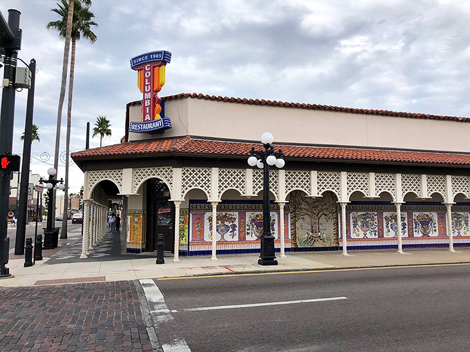 Columbia Restaurant's distinctive Spanish-style architecture has been serving Tampa's finest paella and Cuban sandwiches since 1905, becoming an institution rather than just a restaurant.