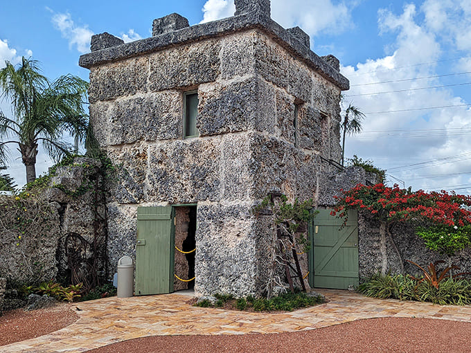 Ed's two-story tower served as his home and fortress, a coral castle within the Coral Castle, because apparently one impossible structure wasn't enough.