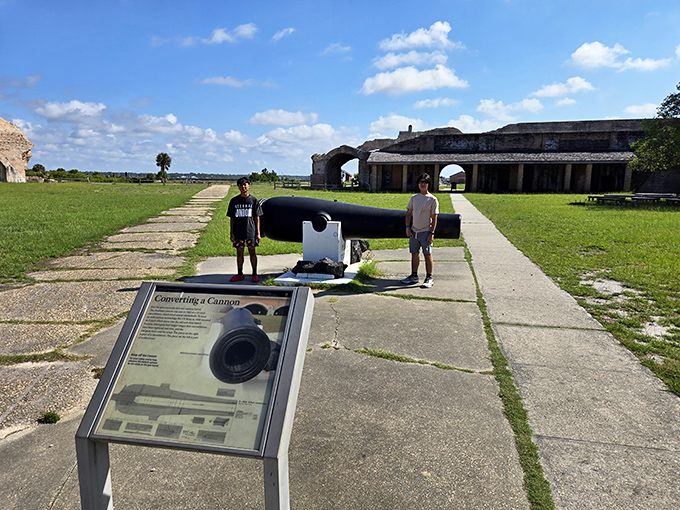 History becomes a family affair at Fort Pickens, where cannons and coastal views create educational adventures disguised as vacation fun.