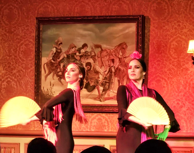 Flamenco dancers bring Spanish passion to life, their dramatic movements and colorful costumes adding another sensory dimension to the Columbia experience.