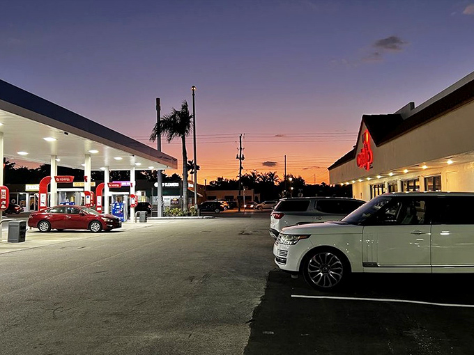 As Miami's sunset paints the sky, even the gas station takes on a magical quality &ndash; a fitting gateway to the culinary wonderland within.