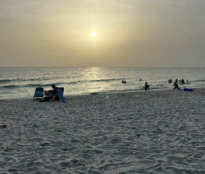 The golden hour: When the sun begins its descent, Clam Pass Beach transforms from playground to natural cathedral.