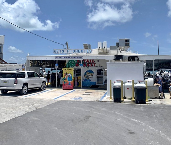 Keys Fisheries' unassuming exterior belies the seafood treasures within &ndash; where the catch of the day travels mere yards from boat to plate.