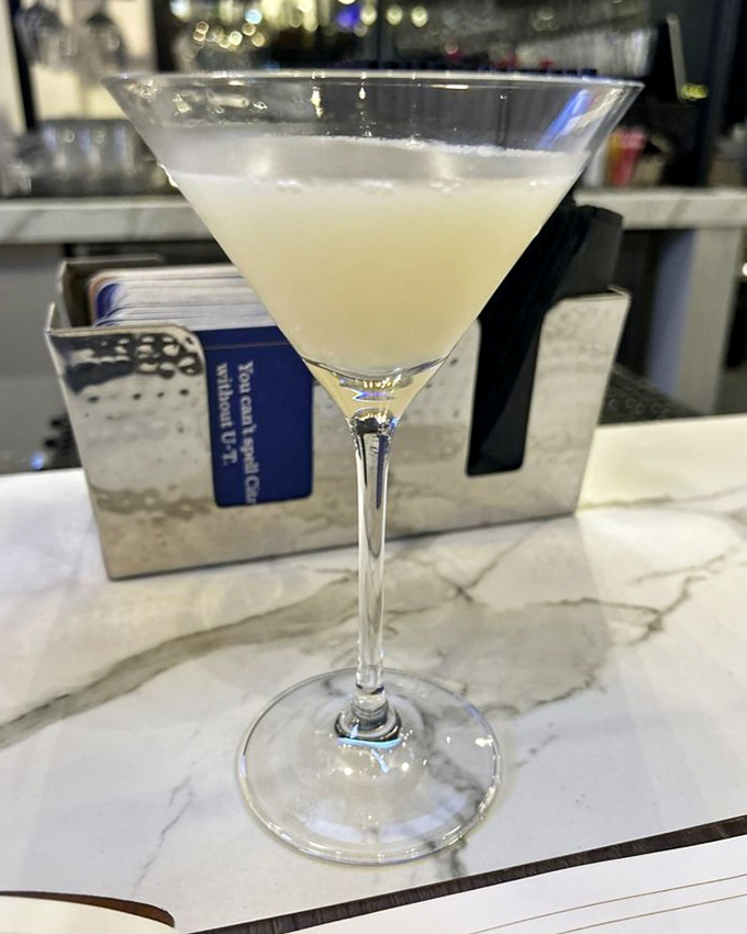 Crystal clear and elegantly served, this martini whispers of exotic fruit while shouting sophistication.