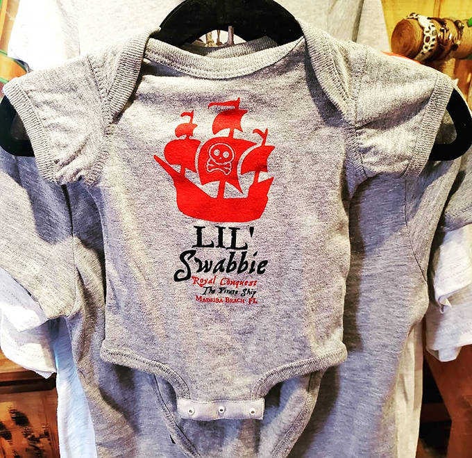 Starting the pirate training early with onesies, because it's never too soon to commit to the seafaring lifestyle.