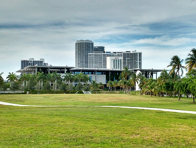 From a distance, PAMM appears to float above its green surroundings, a concrete island in a sea of palm trees and possibilities.