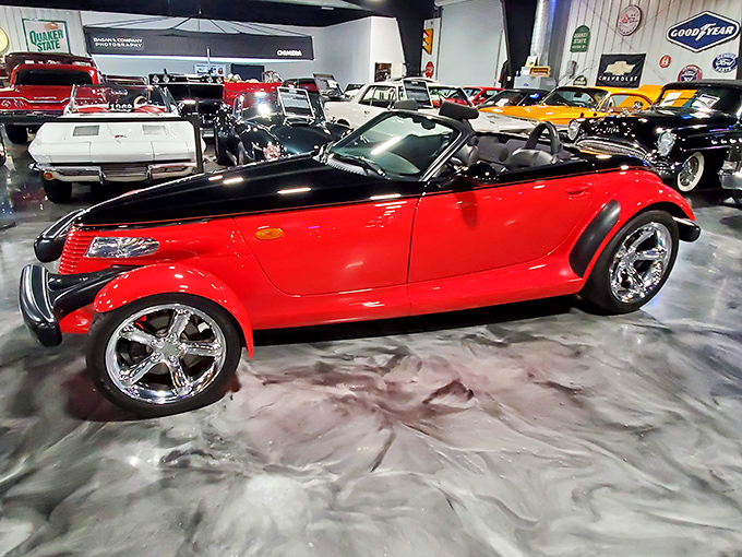 This Plymouth Prowler blends retro hot rod styling with modern engineering &ndash; like your grandpa's stories reimagined for today's roads.