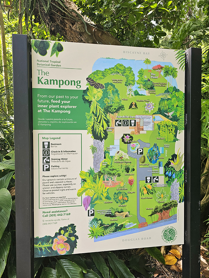 The property map reveals The Kampong's treasures waiting to be discovered, a botanical treasure map for garden adventurers.
