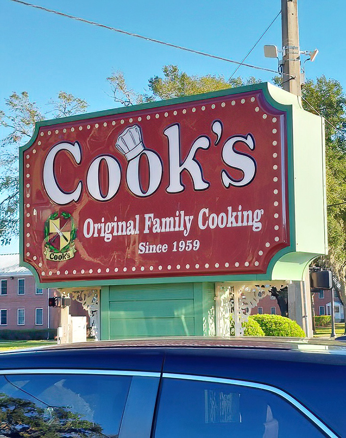 "Original Family Cooking Since 1959" &ndash; the Cook's sign promises, and generations of satisfied customers can attest they've kept that promise.