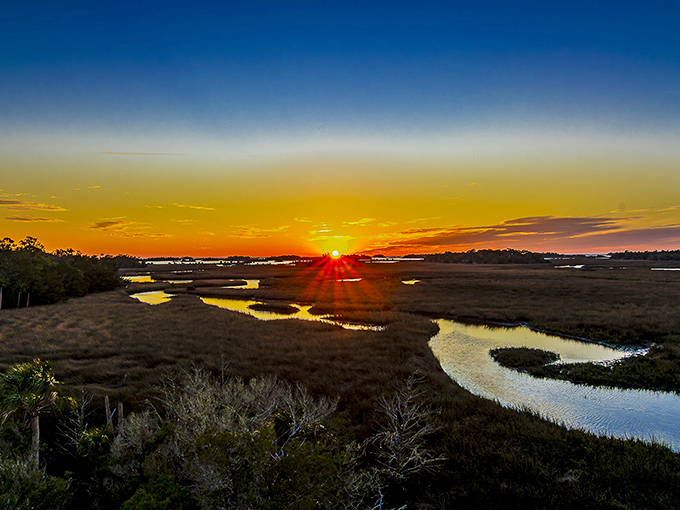 Nature's farewell: The day's grand finale paints the sky in impossible colors that no filter could improve.