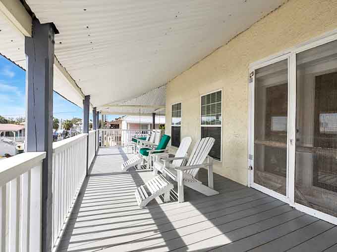 Wrap-around porches with rocking chairs offer front-row seats to Cedar Key's daily parade of unhurried life and spectacular sunsets over the Gulf.