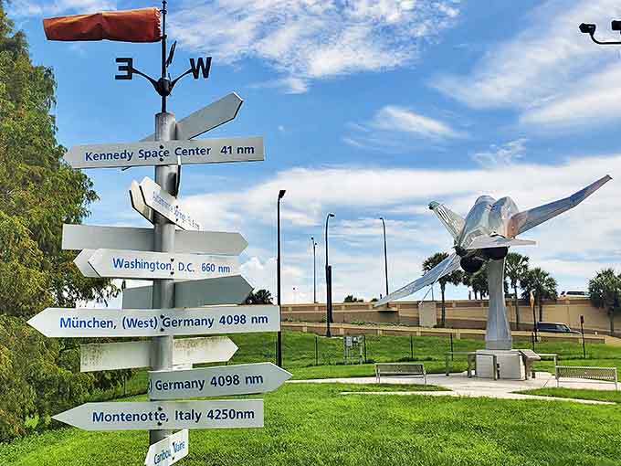 Kennedy Space Center: 41 miles &ndash; because even fighter jets need directions sometimes.