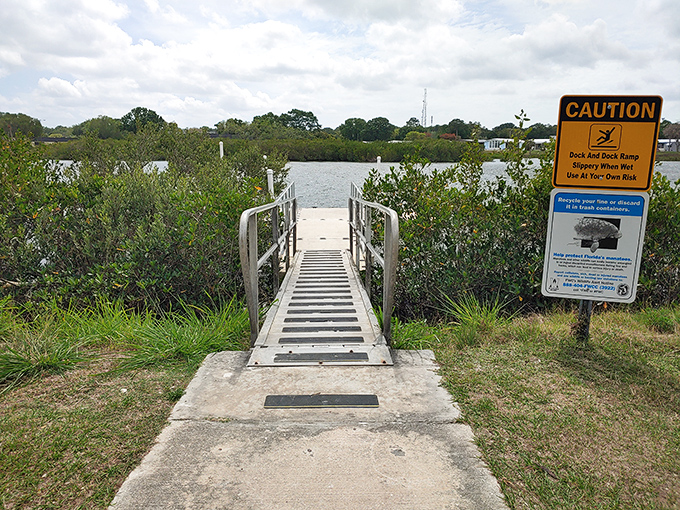 Gateway to adventure: This dock ramp doesn't just lead to water &ndash; it's an invitation to explore Sheffield Park from an entirely different perspective.