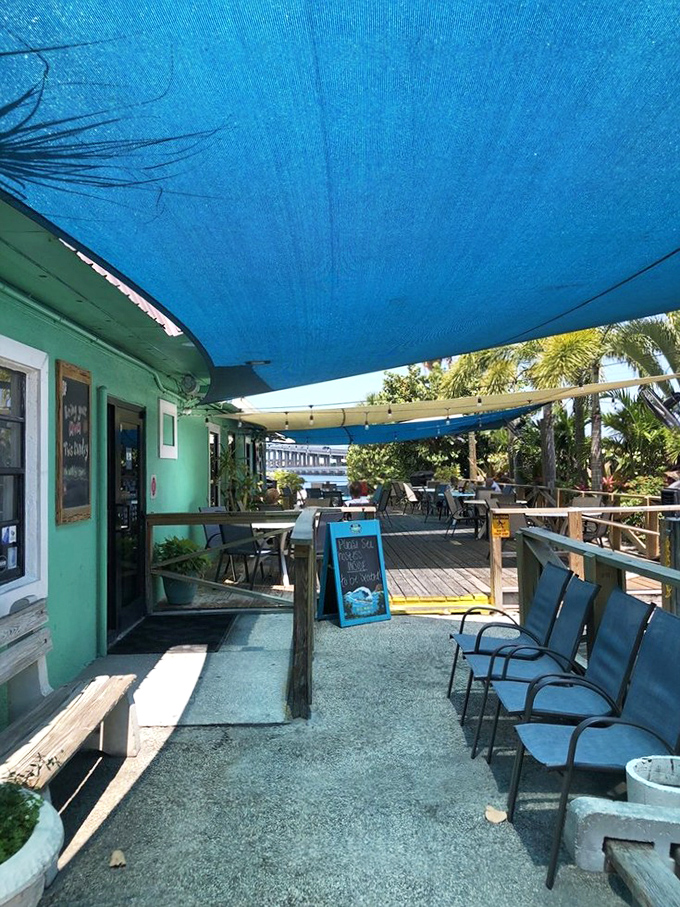 The entrance welcomes hungry visitors with coastal charm &ndash; a threshold between ordinary life and extraordinary dining experiences.