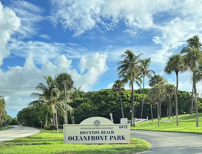 The welcoming gateway to 12 acres of coastal bliss &ndash; where Boynton Beach proudly announces its oceanfront treasure.