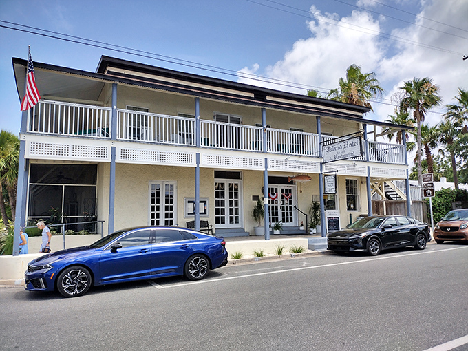 Cedar Key's Island Hotel welcomes visitors with historic charm and the promise of culinary treasures hidden within its storied walls.