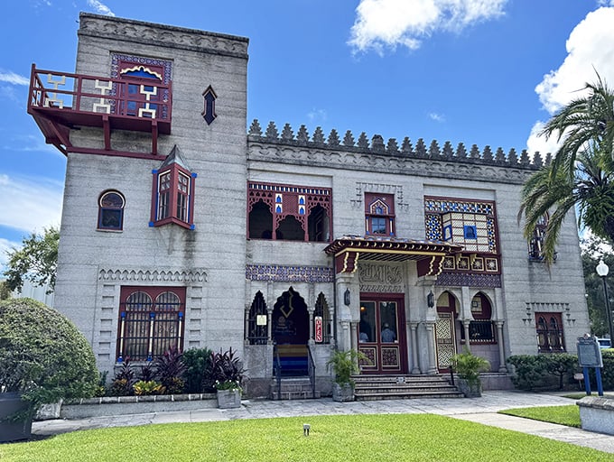 Villa Zorayda's exterior combines concrete innovation with Moorish aesthetics, creating an architectural anomaly that's stood for over a century.