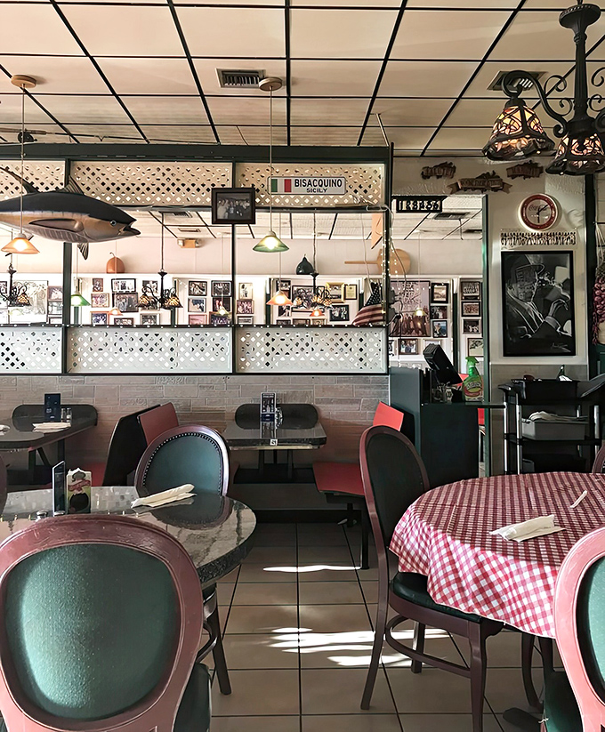 Every inch of wall space tells a story &ndash; fishing trophies, family photos, and memorabilia create an atmosphere of authentic charm.