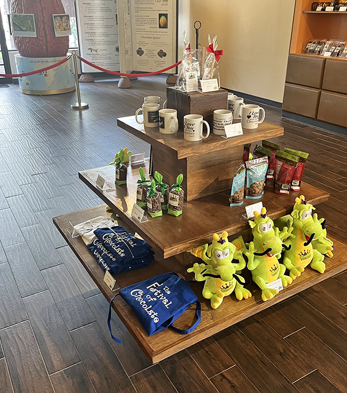 Souvenirs that rarely make it home intact &ndash; these chocolate kingdom mementos and mascots tempt visitors to "accidentally" open packages before departure.