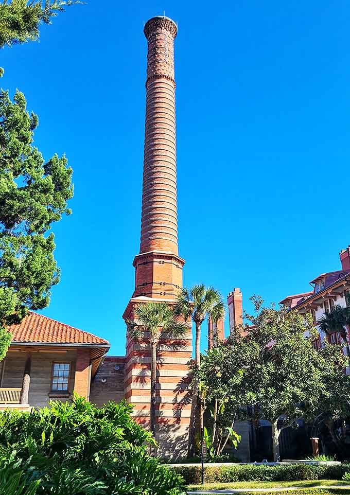 This ornate smokestack proves that even utilitarian structures received the royal treatment&mdash;possibly the world's most elegant industrial chimney.