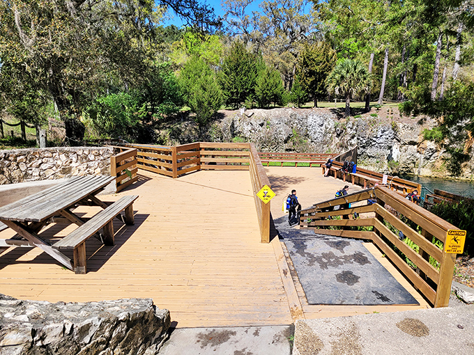 The diving platform&mdash;where ordinary people transform into underwater explorers with just one giant stride. Last chance to check your gear!